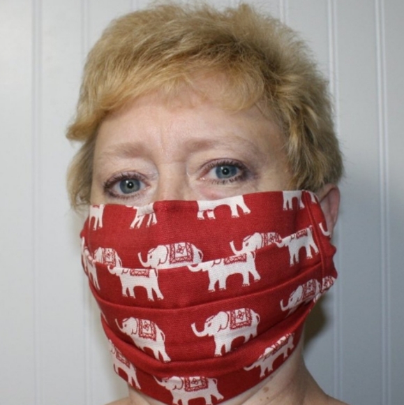 Hand Crafted | Accessories | Handmade Red Elephant Face Mask Has Pocket ...